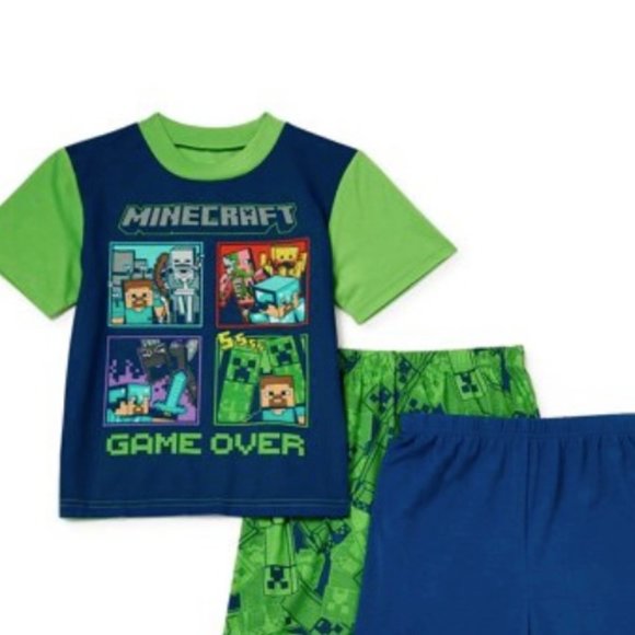 Nintendo | Pajamas | Nwt 2 1 Game Over Boy Girl Minecraft Pajamas ...
